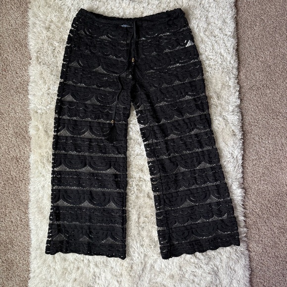 blue island | Swim | Blue Island Black Mesh Wide Leg High Waisted Pants ...
